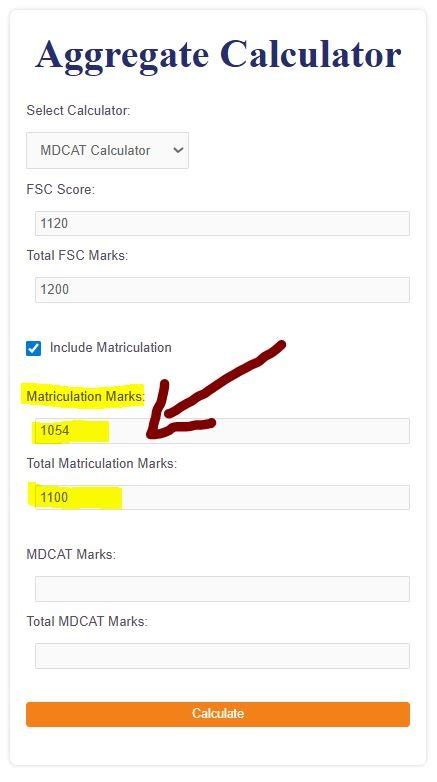 Mdcat Aggregate Calculator 2025 Best Mdcat Aggregate Calculator