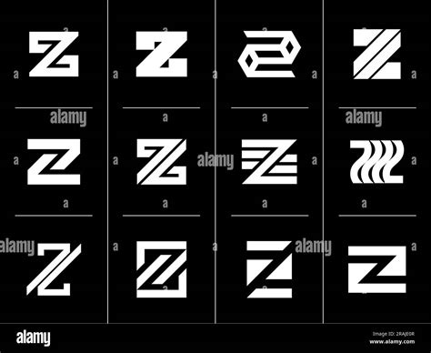Minimalist Line Abstract Letter Z Logo Design Set Modern Simple