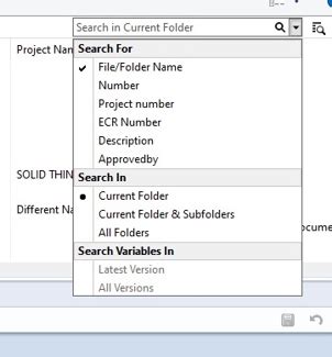 Quick Search Tool SOLIDWORKS PDM