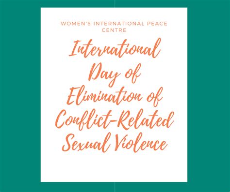 International Day Of Elimination Of Conflict Related Sexual Violence