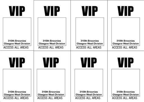 Free Printable Vip Pass Template
