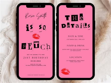 Mean Girls Party Invitation Mean Girls Birthday Invitation Editable