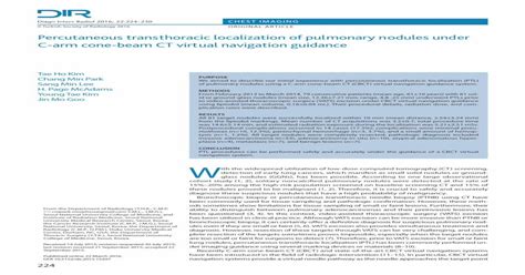 Pdf Percutaneous Transthoracic Localization Of Pulmonary Nodules Sayilar83