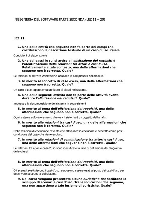 Ingegneria DEL Software Parte Seconda INGEGNERIA DEL SOFTWARE PARTE SECONDA LEZ LEZ