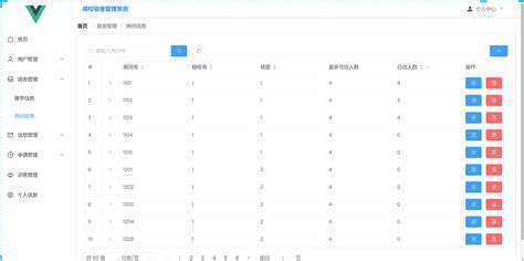 基于springbootvue前后端分离的宿舍管理系统 基于springbootvue前后端分离的宿舍管理系统 管理员：学生管理、宿管