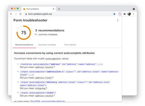 GitHub GoogleChromeLabs Form Troubleshooter