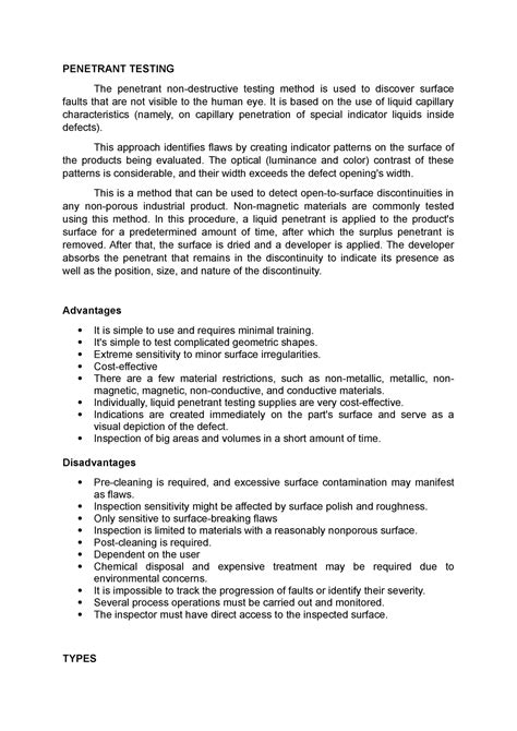 Penetrant Testing Study Well Penetrant Testing The Penetrant Non