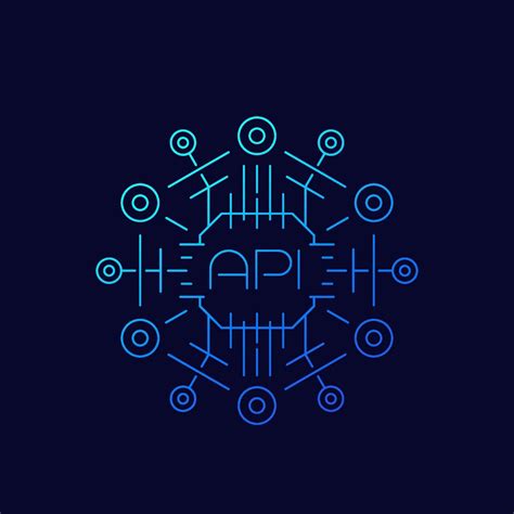 API Icon Application Programming Interface Software Protocols Linear Eps Vector Art