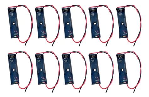 10x Suporte Porta Pilha Aa Case Com Chicote Fio Para Arduino Parcelamento Sem Juros