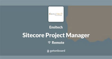 Sitecore Project Manager At Ensitech Remote Work From Home Get On Board
