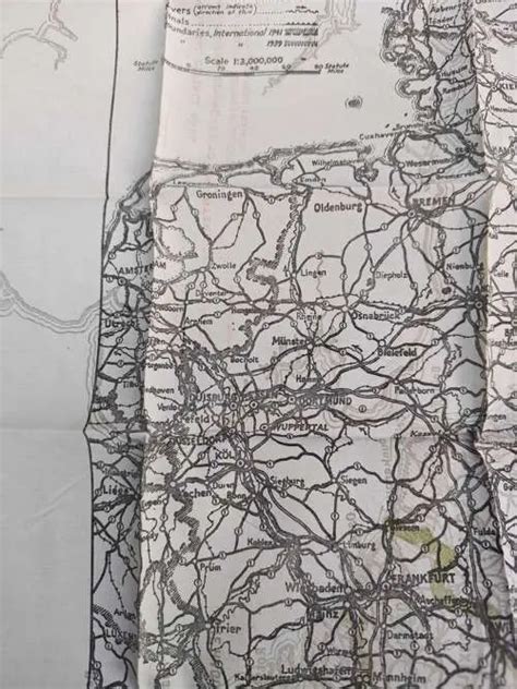 Ww2 Raf Early Silk Escape Map Sheet 9c A And 9u France And Germany In