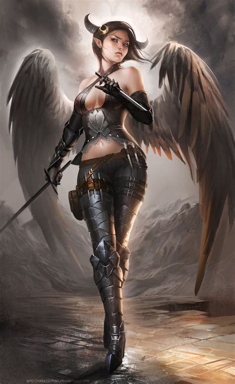 Female Fallen Angel Drawing