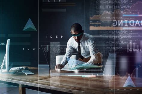 Business Man And Vr For Overlay In Office Of Software Programming