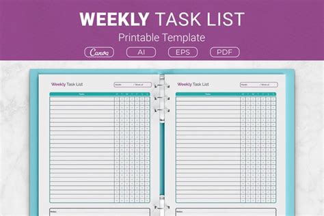 Weekly Task List Printable Template
