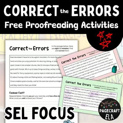 Free Sel Proofreading Passages To Correct Spelling Punctuation