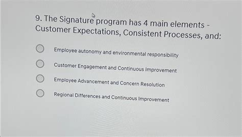 solved the signature program has 4 ﻿main elements customer