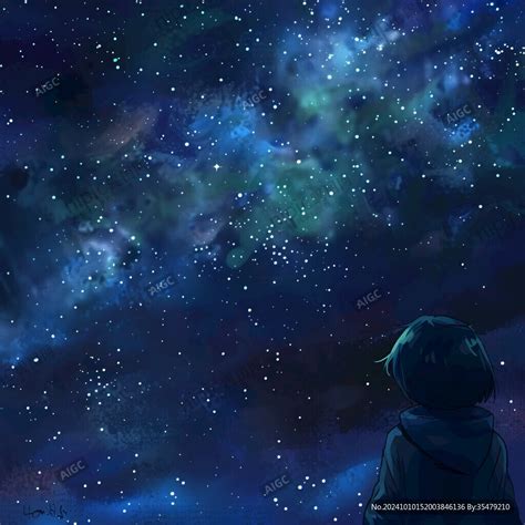 Ai创作图星辰大海男孩背影 星空下的少女 仰望星空的人 手绘星空壁纸 看流星的孩子 板绘星空 星空地板画涂鸦手绘 看星星女孩 蓝色星空二次元