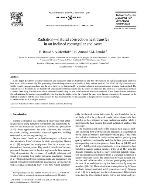 Pdf Radiationnatural Convection Heat Transfer In Inclined