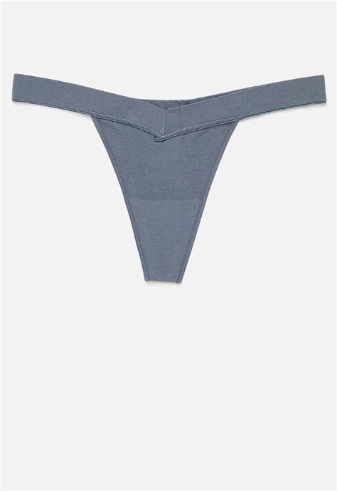 Seamless Dipped Tanga G String Brief Infinity Blue