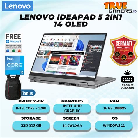 Jual Laptop Lenovo IDEAPAD IN OLED CORE U GB GB W OHS WUXGA Shopee