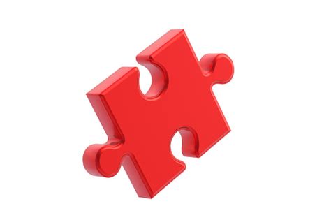 흰색 배경에 고립 된 빨간색 금속화 된 퍼즐 흔들림 조각 3d 렌더링 0명에 대한 스톡 사진 및 기타 이미지 0명 3차원 형태 개념 Istock