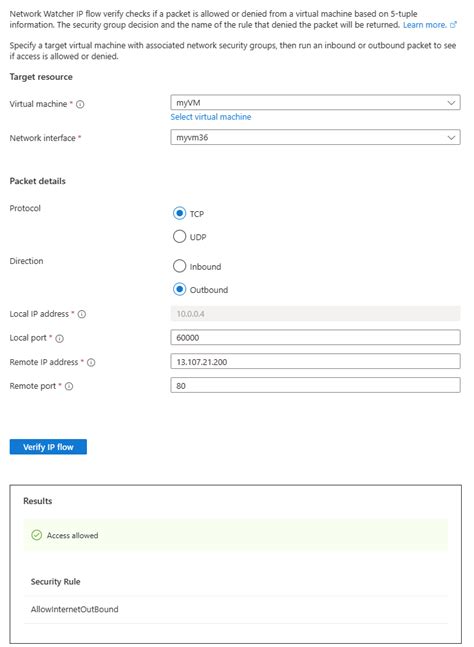 快速入门：诊断 vm 流量筛选器问题 azure 门户 azure network watcher microsoft learn