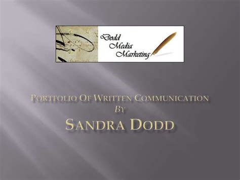 Sandra Dodd Portfolio Pptx