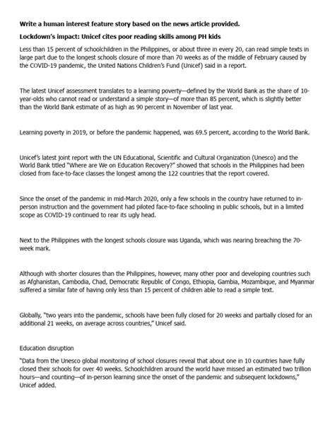 Feature Writing Fact Sheet Pdf