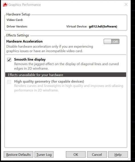 cannot turn on hardware acceleration autodesk community