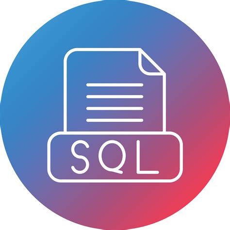 Sql File Line Gradient Circle Background Icon 16865272 Vector Art At Vecteezy