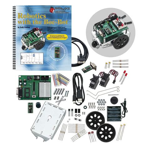 parallax boe bot robot kit serial with usb adapter and cable 28132