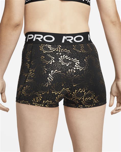 Nike Pro Womens Mid Rise 8cm Approx Printed Training Shorts Nike Ae