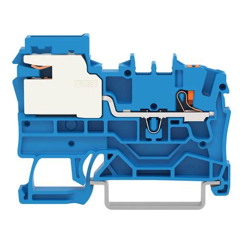 1 Conductor N Disconnect Terminal Block 2 5 Mm² Push In Cage Clamp® 2 50 Mm² Blue Rail