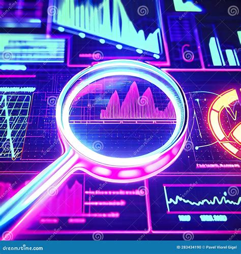 Data Analysis Search Engine Optimization Or SEO Magnifier Charts Graphs Stock Illustration