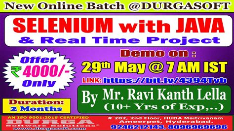 SELENIUM With JAVA Online Training DURGASOFT YouTube
