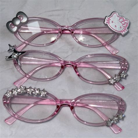 Hello Kitty Glasses Originality Cartoon Subculture Y2k Eyeglass Frame