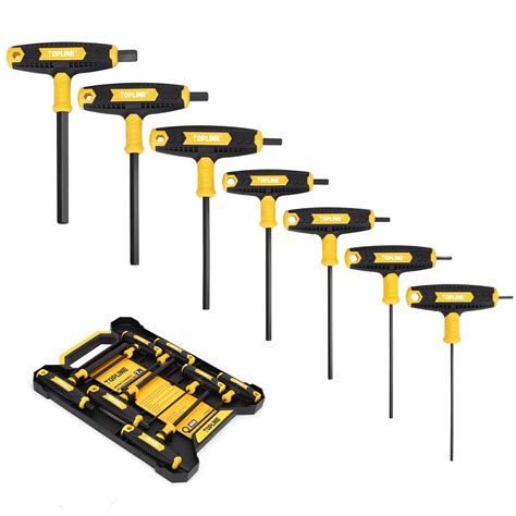 Topline 7 Pc Metric T Handle Allen Wrench Set With Storage Box Tools Topline Topline 7 Pc Metric T Handle Allen Wrench Set With Storage Box Tools Topline