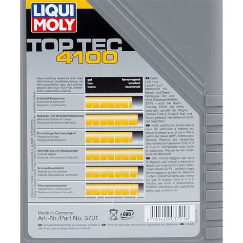 LIQUI MOLY Motoröl 5W40 TOP TEC 4100_UNI405W936