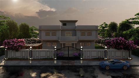 Chic Classicism 3d Visualization Of A Classic Villa Behance