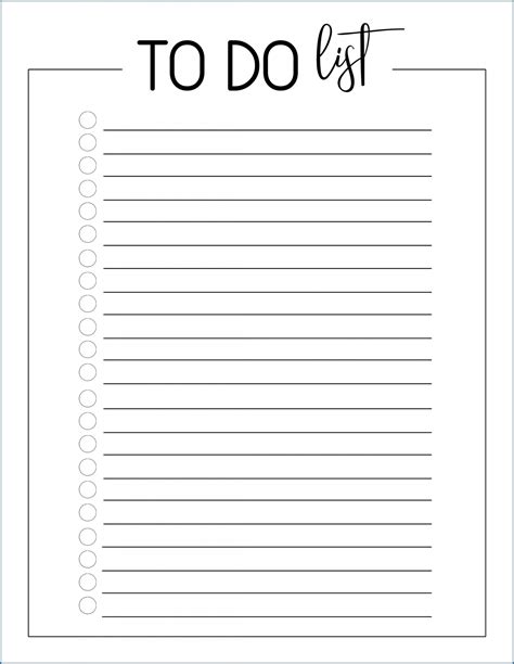 Editable To Do List Free To Do List Printable