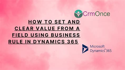 set & clear value for field by using business rule in dynamics 365 - CRMONCE