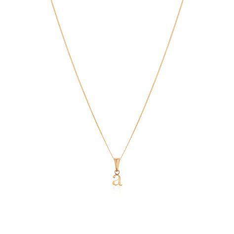 Gold Initial Necklace Personalised Letter Pendant Abbott Lyon