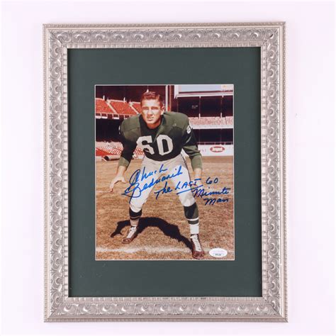 Chuck Bednarik Signed Eagles Custom Framed Photo Inscribed The Last 60
