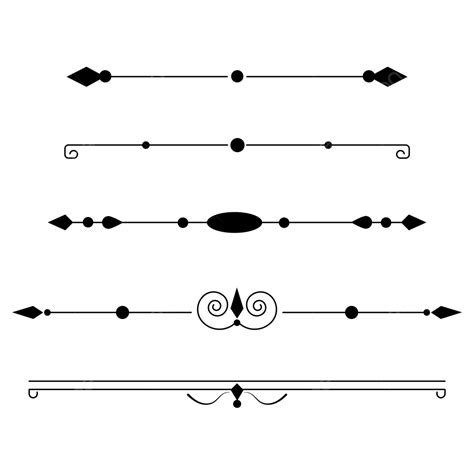 Dividers Set Vector Art Png Black Divider Line Set Vector Line