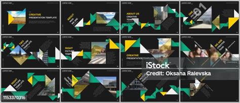 최소한의 프리 젠 테이 션 디자인 다채로운 삼각형 종이 접기 종이 요소와 포트폴리오 벡터 템플릿입니다 프리 젠 테이 션 슬라이드