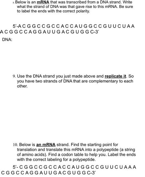 solved 8 below is an mrna that was transcribed from a dna