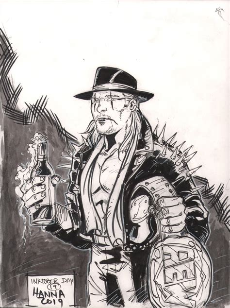 Undertaker Wrestler Inktober Drawing 2019 By Scott Hanna