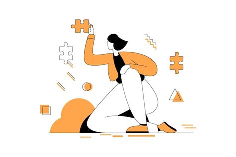 마케팅 비즈니스 캐릭터 아트 벡터 플랫 라인 일러스트 프리미엄 벡터