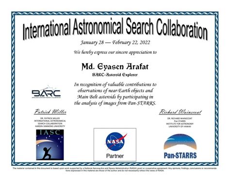 md eyasen arafat on linkedin iasc nasa panstarrs barc