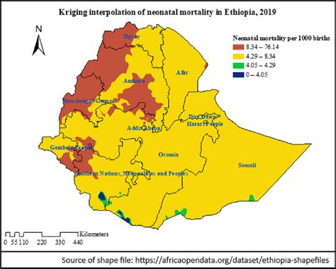 The Kriging Interpolation Prediction Of Neonatal Mortality Per 1000 Download Scientific Diagram